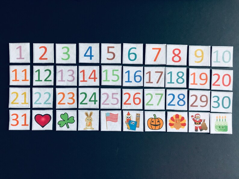 Calendar Felt // Felt Board Pieces // Flannel Board Pieces | Etsy