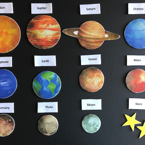 Space Adventures Solar System Felt Board Set Planets. - Etsy