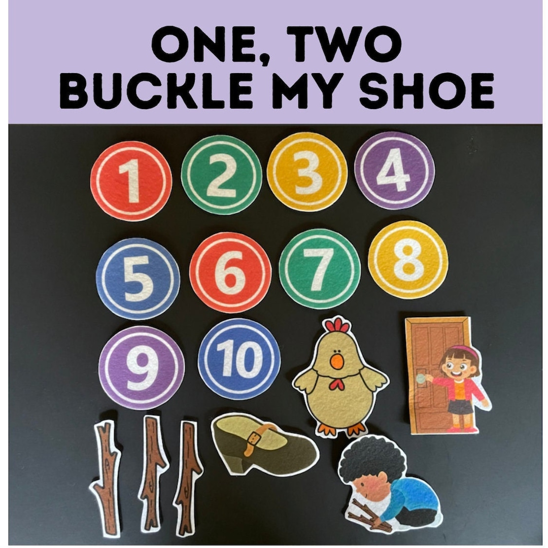 One, Two, Buckle My Shoe Felt Board Pieces: Rhyme Learning - Etsy