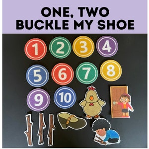 One, Two, Buckle My Shoe Felt Board Pieces: Rhyme Learning - Etsy