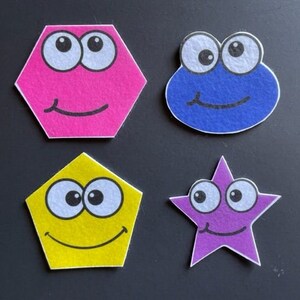 Shapes Felt Board Pieces // Flannel Board Pieces // Shapes // Learning ...