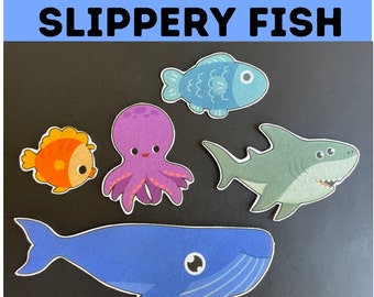 Slippery Fish Felt //flannel Board Pieces Pieces // Preschool // Colors ...