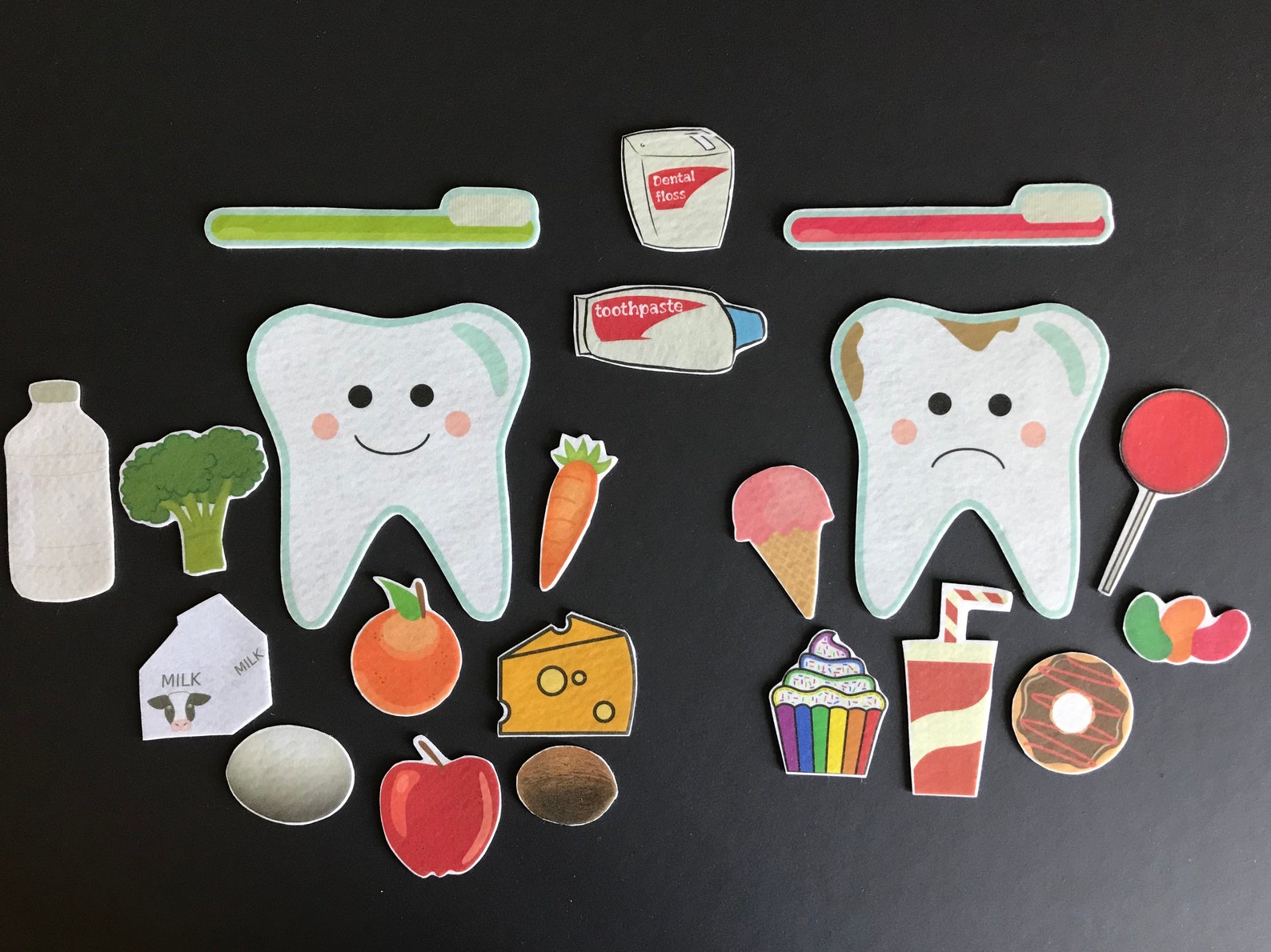 Brushing Teeth Felt Board Pieces // Flannel Board Pieces // | Etsy