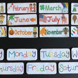 Calendar Felt // Felt Board Pieces // Flannel Board Pieces Pieces ...