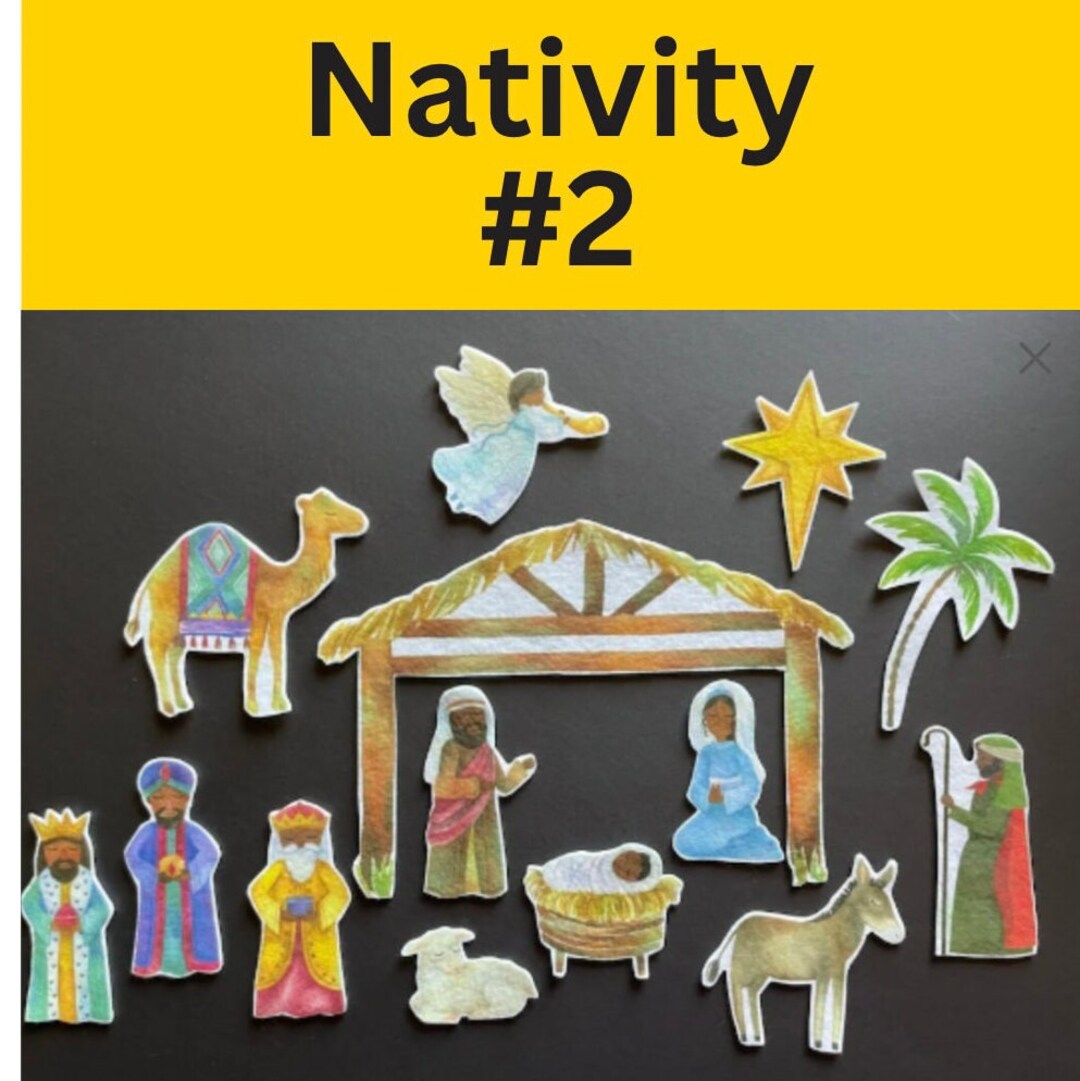 Nativity Felt Set 2 // Felt Manger // Felt Board Story // Flannel Board ...