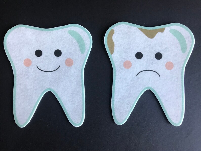 Brushing Teeth Felt Board Pieces // Flannel Board Pieces // | Etsy