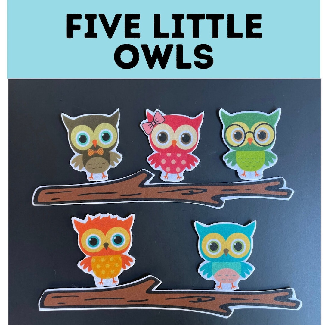 5 Little Owls Felt Story // Flannel Board Pieces Story // Preschool ...