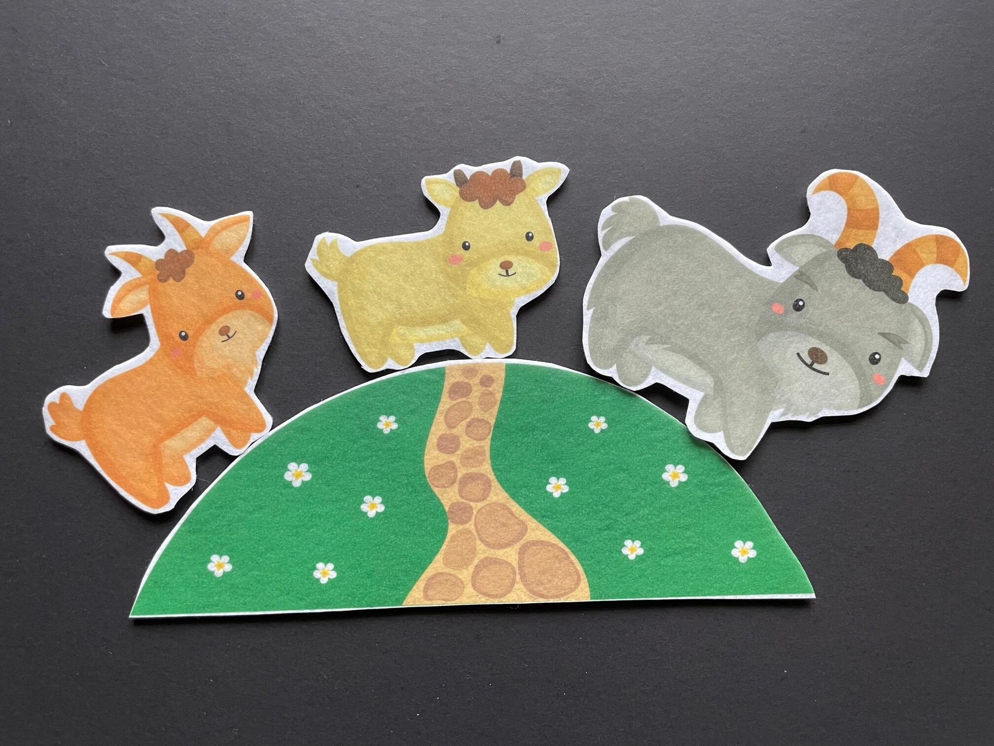 3 Billy Goats Gruff Felt Board Pieces // Flannel Board Pieces - Etsy