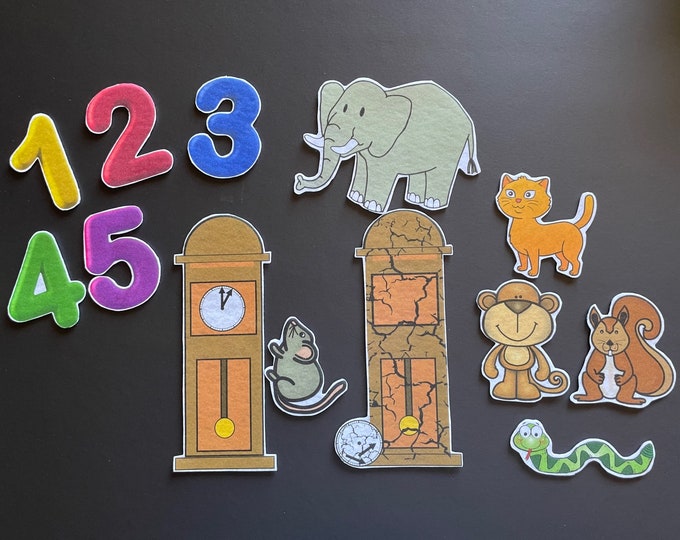 Hickory Dickory Dock Finger Puppets Nursery Rhyme Finger - Etsy