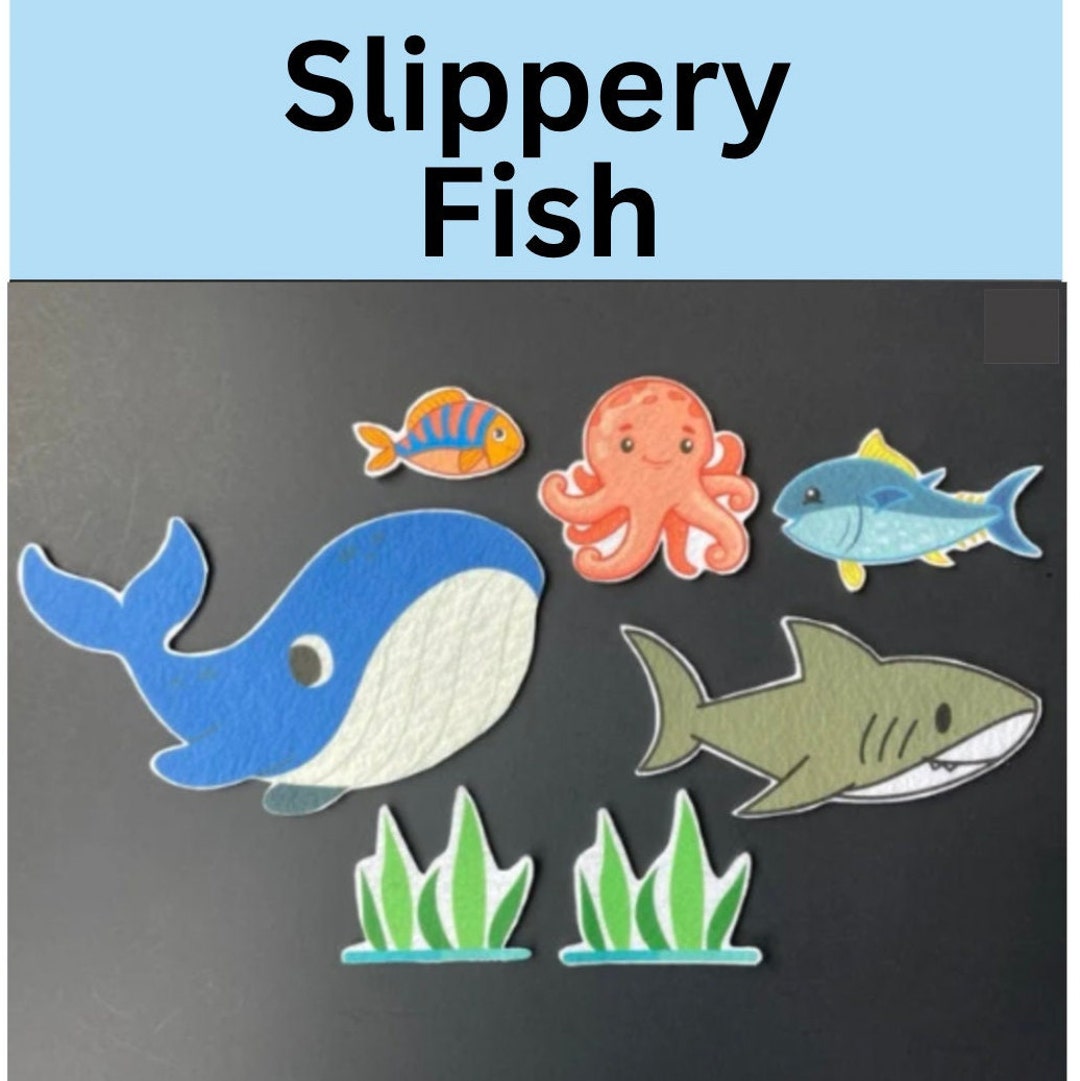 Slippery Fish Felt Set 2 //flannel Board Pieces Pieces // Preschool ...
