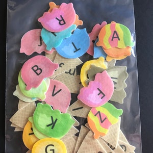 Alphabet Upper and Lower Case Matching Ice Cream Cone Felt Set ...