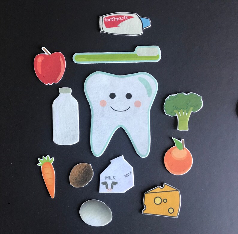 Brushing Teeth Felt Board Pieces // Flannel Board Pieces // | Etsy