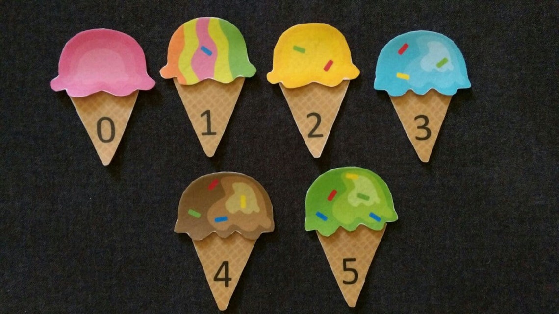 Counting Numbers Matching Ice Cream Cone Felt Set// Flannel - Etsy
