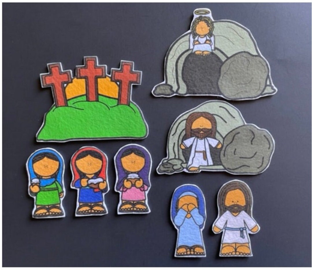 The Resurrection Bible Felt Pieces // He is Risen // Flannel Board ...
