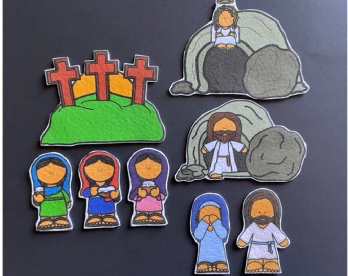 The Resurrection Bible Felt Pieces // He is Risen // Flannel Board ...