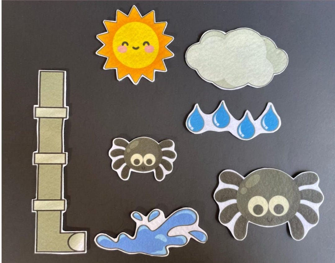 The Itsy Bitsy Spider and Great Big Spider Felt Pieces// the Great Big ...