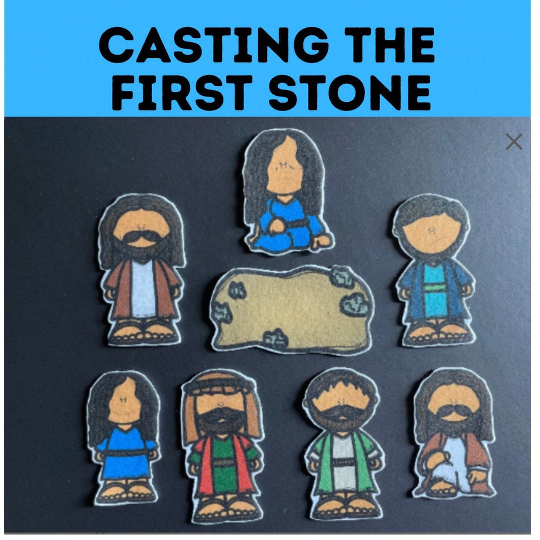 Casting the First Stone Bible Felt Pieces // Flannel Board Pieces ...