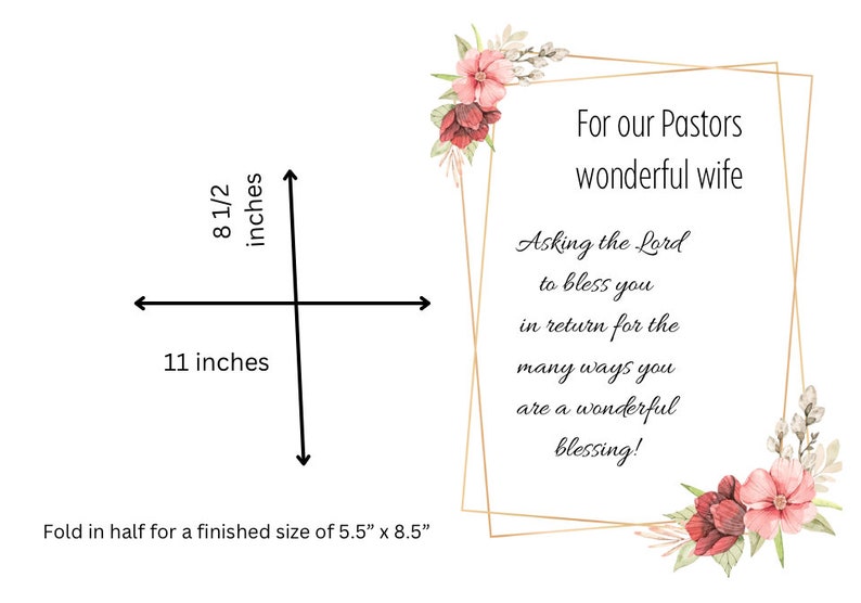Pastor‘s Wife, Appreciation Card, Printable, PDF - Etsy