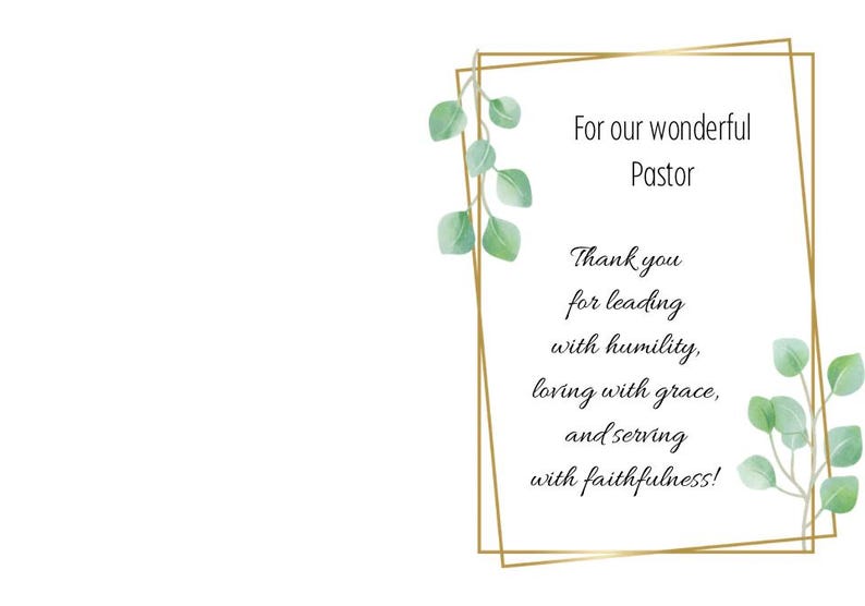 Pastor Appreciation Card Printable Pdf - Etsy