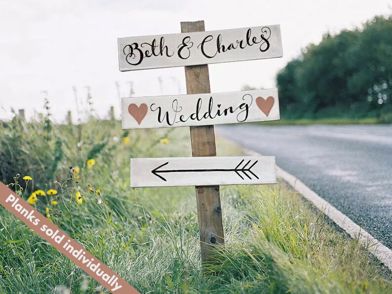 Wedding or Party Direction Signs – Hand Painted Calligraphy Lettering ...