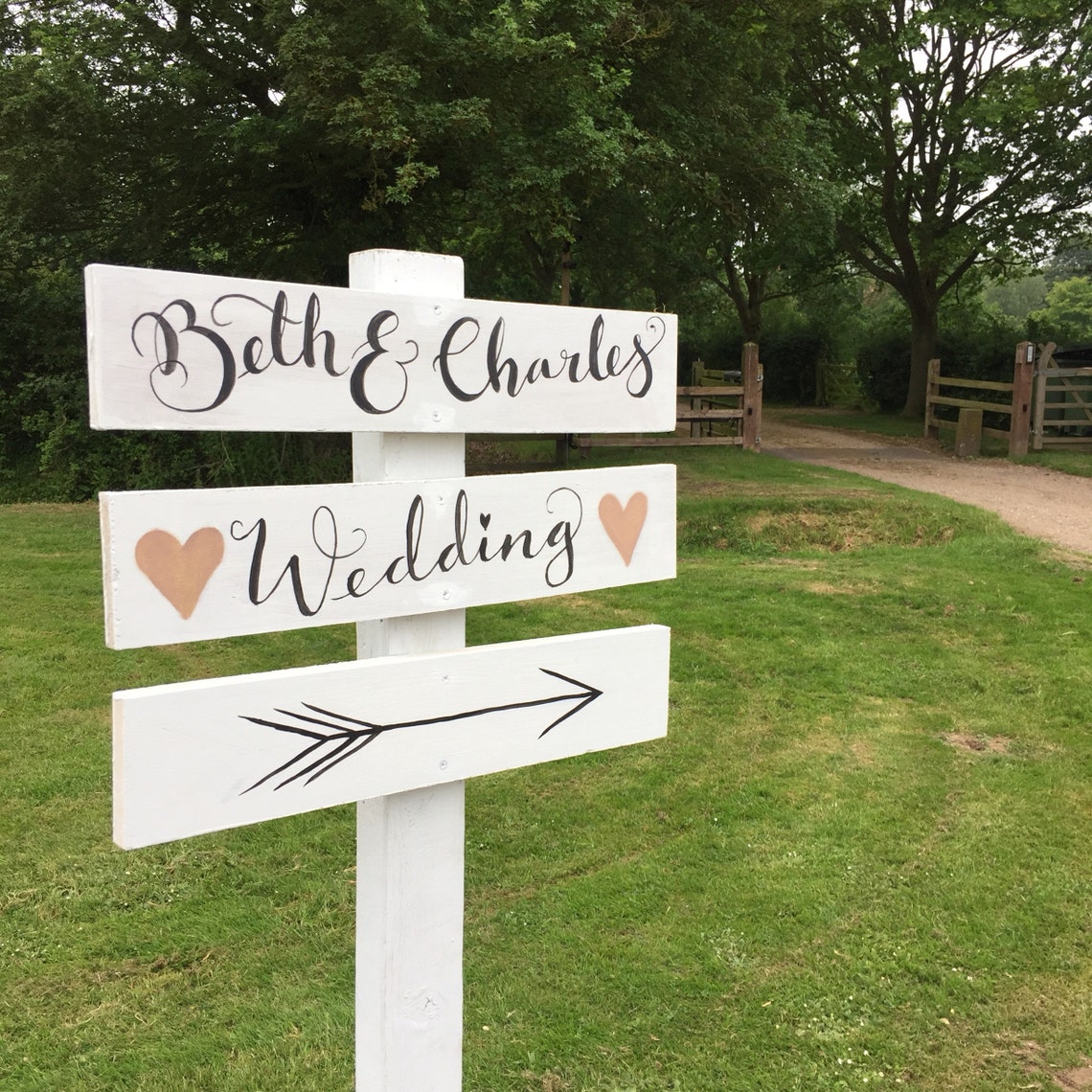 Wedding or party direction signs hand painted calligraphy | Etsy
