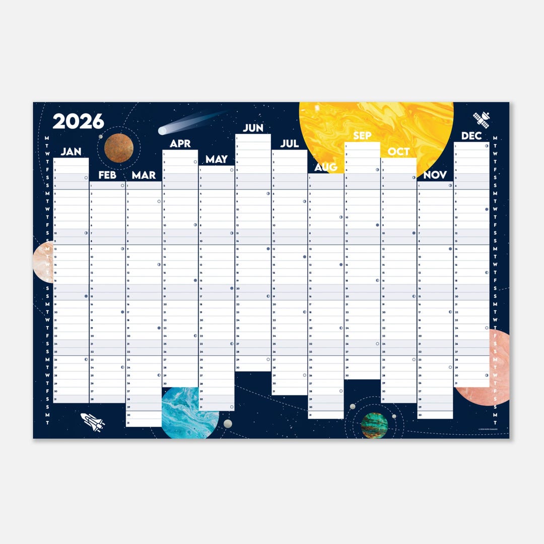 2026 Space Wall Planner – Year-at-a-glance Astronomy Calendar - Etsy