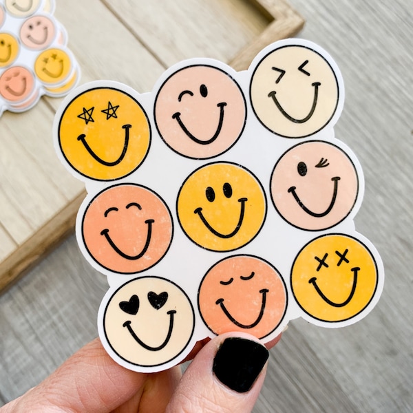 Smiley Face Stickers - Etsy