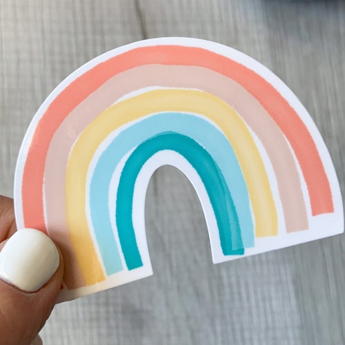 Rainbow Waterproof Vinyl Sticker Kiss Cut Sticker Rainbow - Etsy