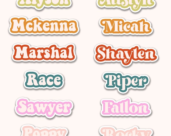 Waterproof Name Decal - Personalized Vinyl Sticker - FULL NAME STICKER ...