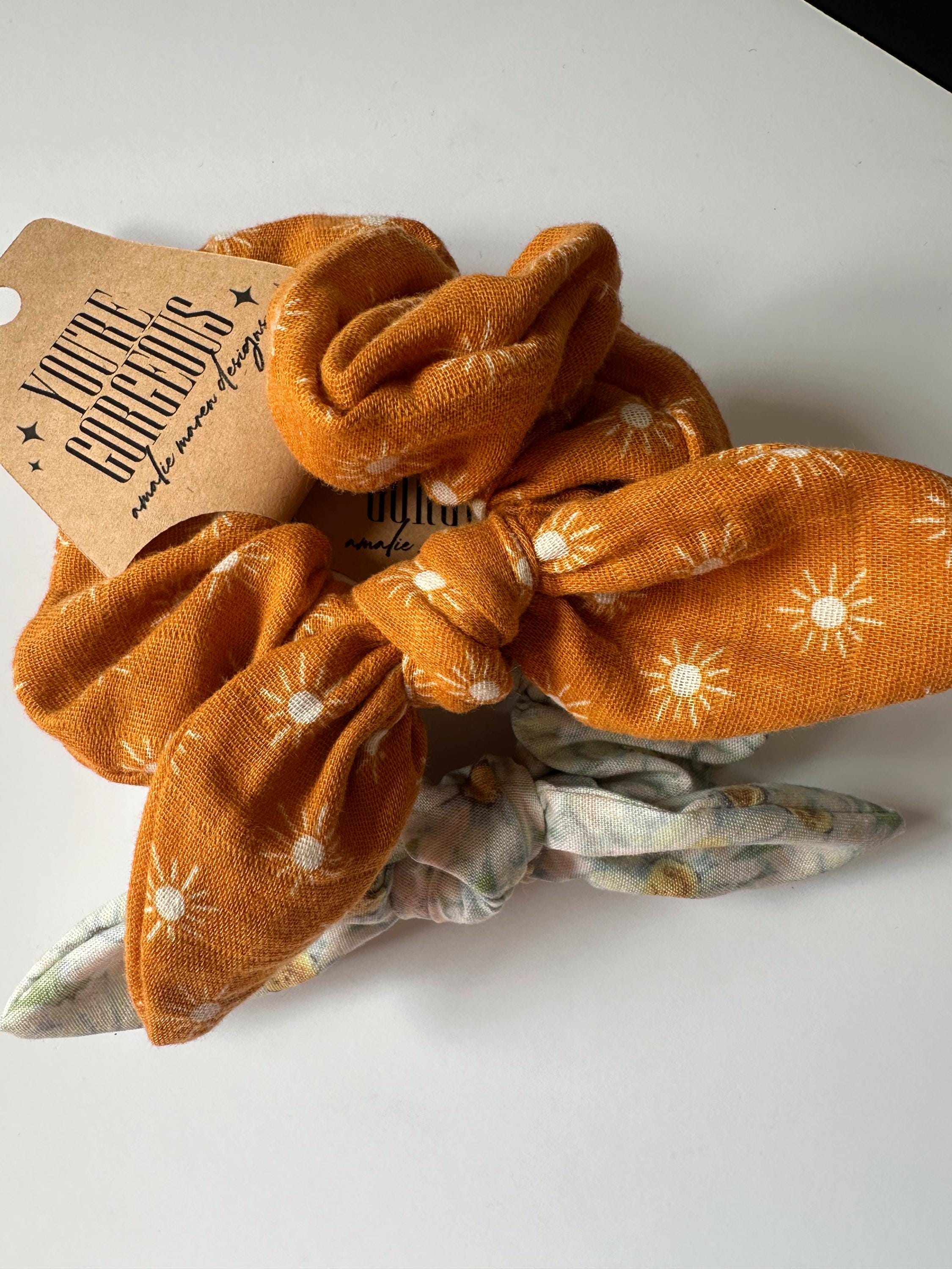 Butterfly Print Scrunchie With OR Without Bow - Hair Scrunchie Set of ...