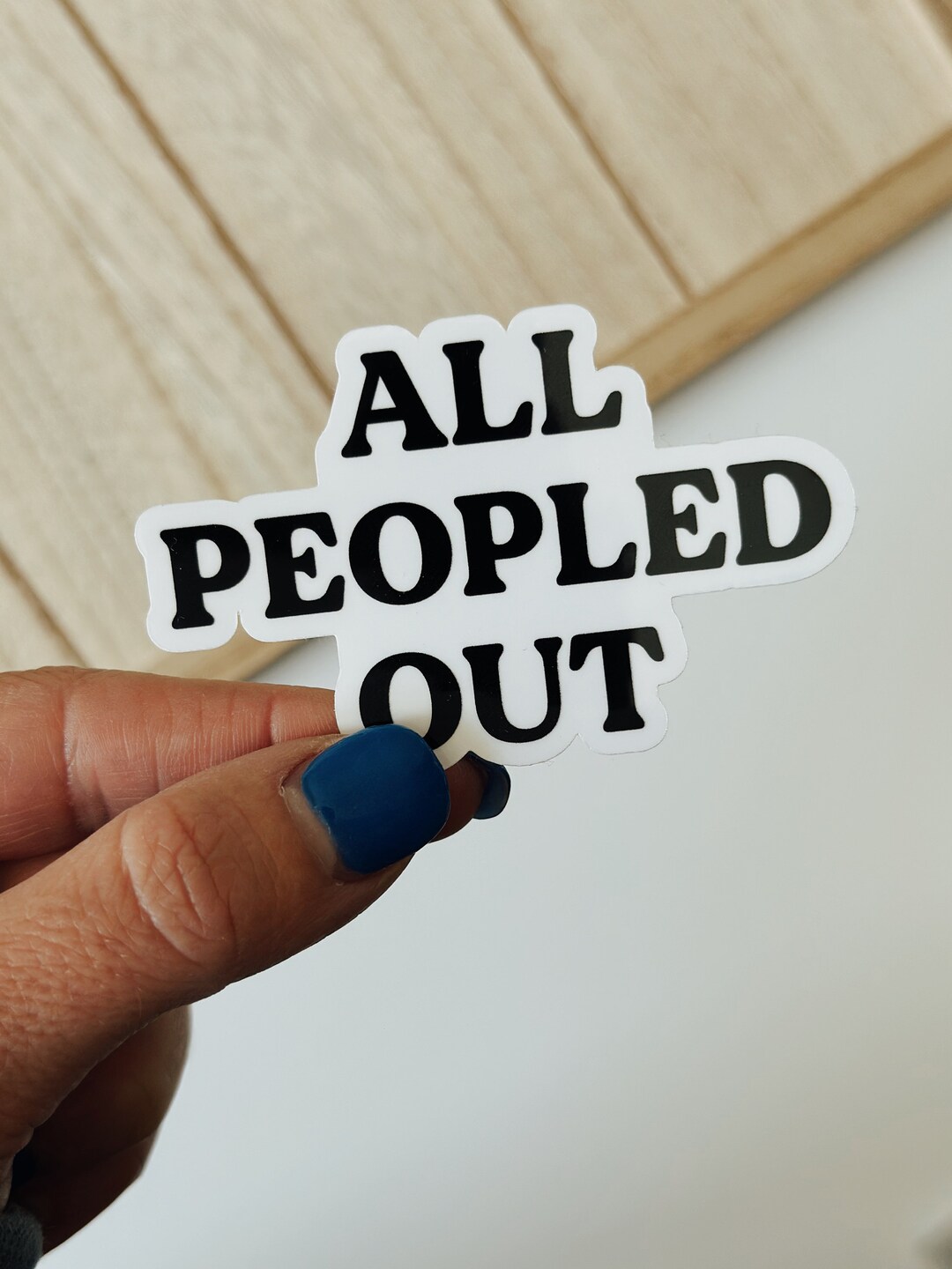 Funny Intoverts All Peopled Out Sticker - Humor Water Bottle Sticker ...