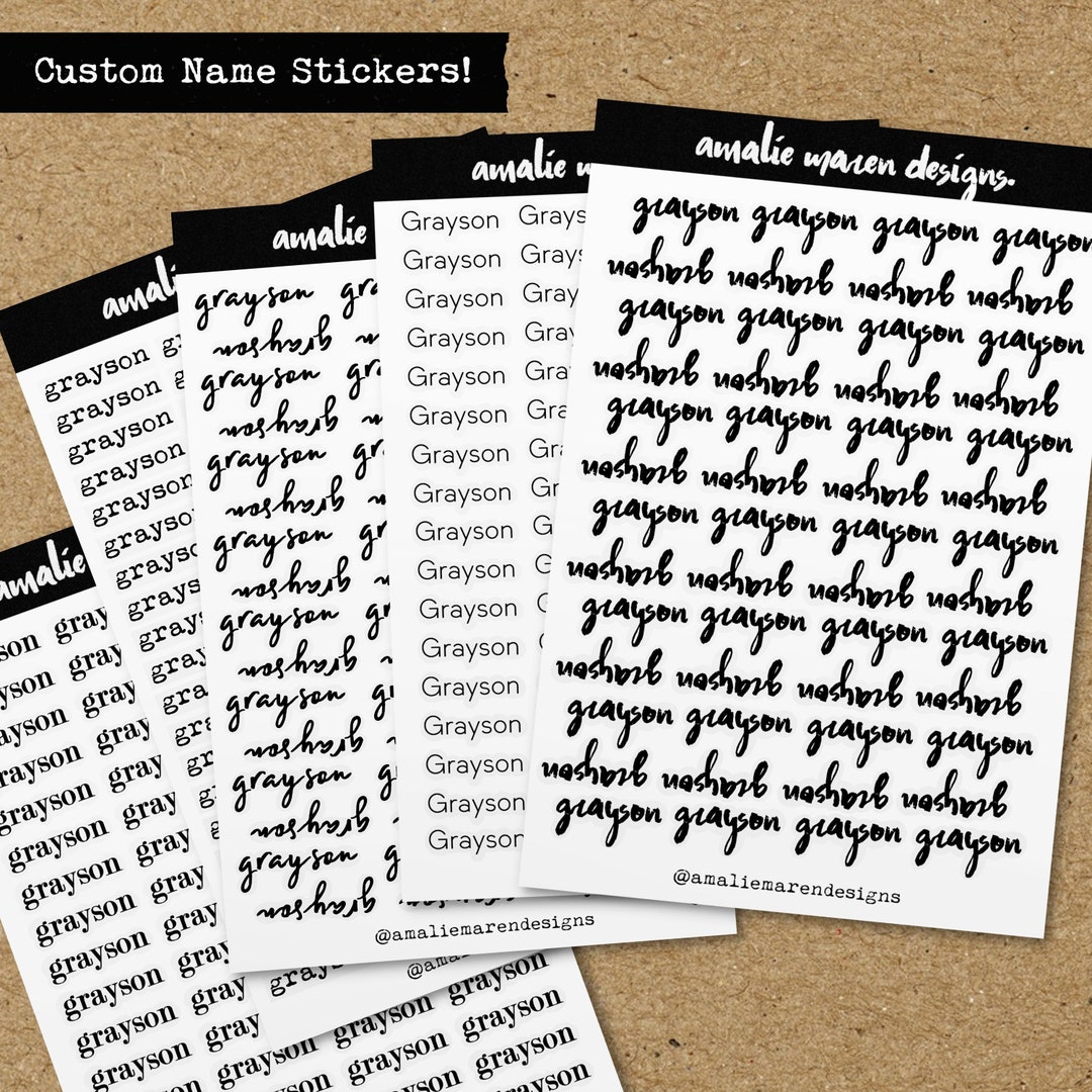 Custom Name Stickers - Planner and Journal Sticker Set - Handwritten ...
