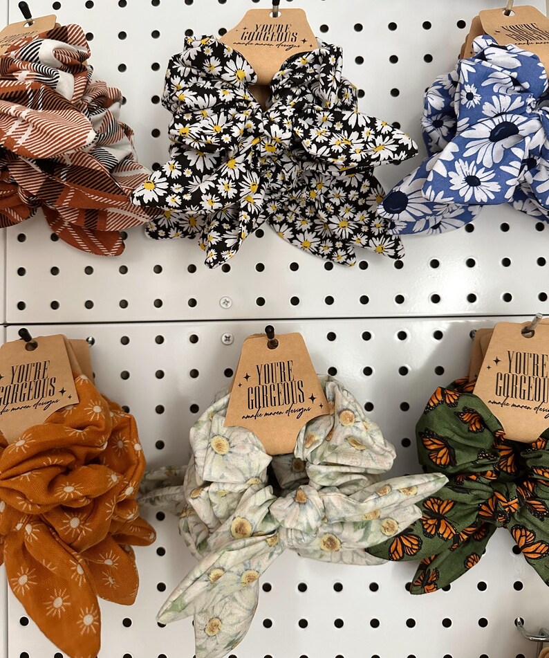 Butterfly Print Scrunchie With OR Without Bow - Hair Scrunchie Set of ...