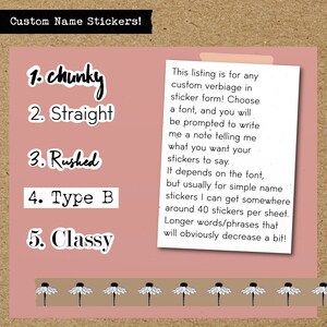 Custom Name Stickers - Planner and Journal Sticker Set - Handwritten ...