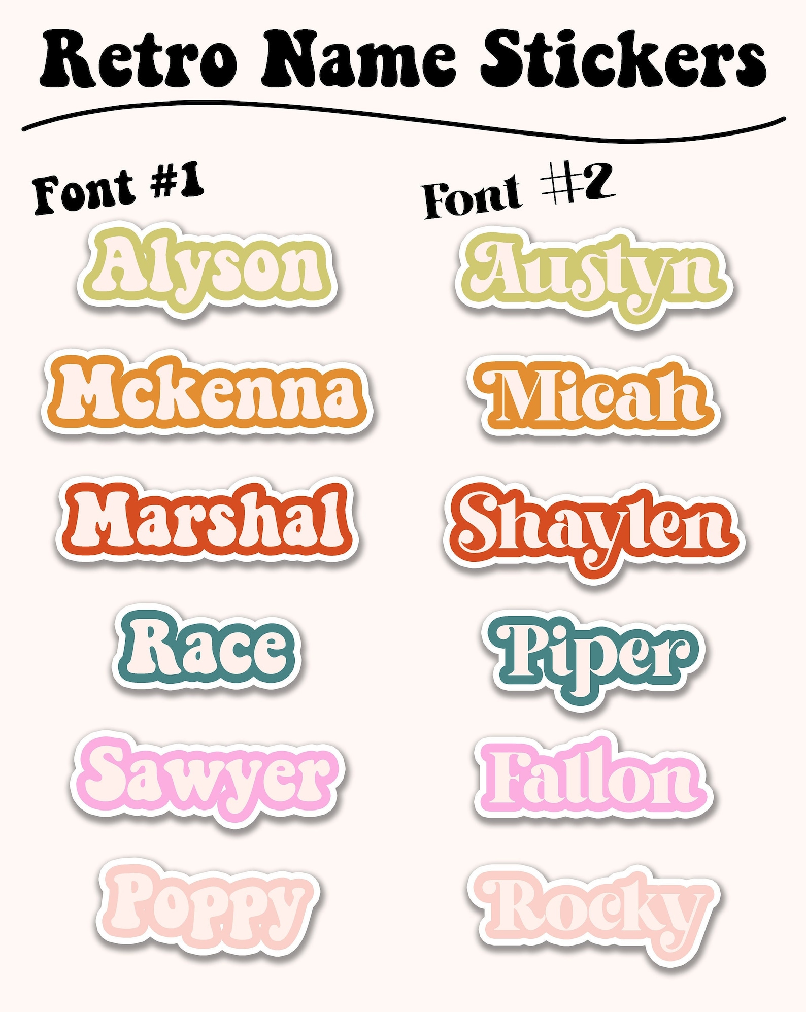 Retro Name Decal Waterproof Personalized Vinyl Sticker NAME - Etsy