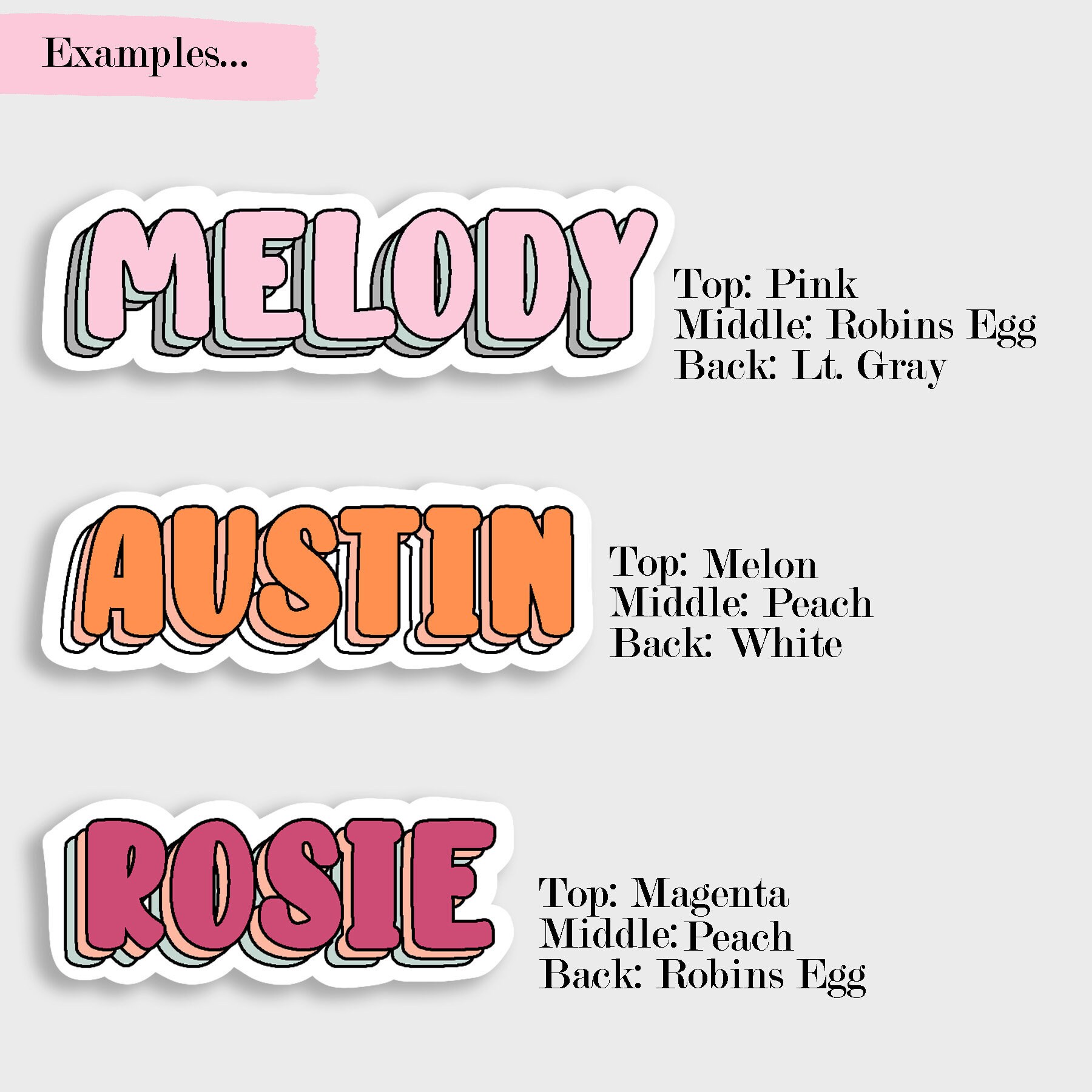 Waterproof Name Decal Personalized Vinyl Sticker NAME | Etsy