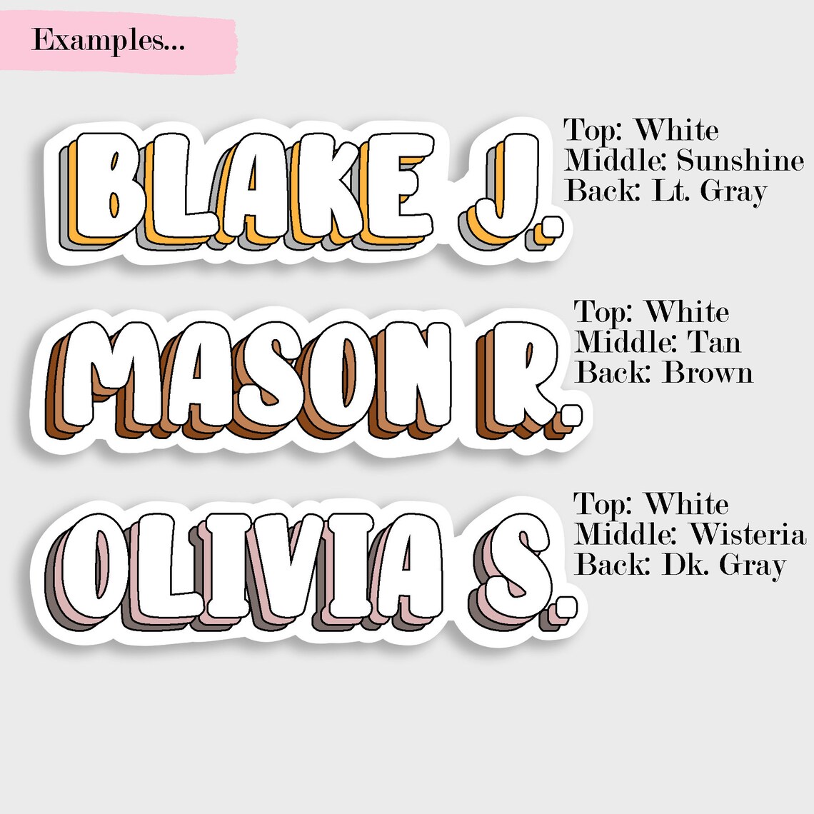 Waterproof Name Decal Personalized Vinyl Sticker NAME | Etsy