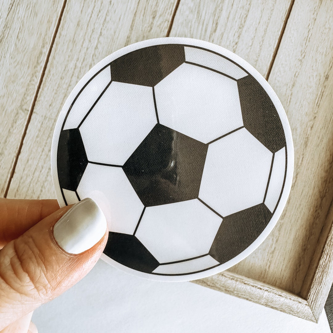 Soccerball Sticker - Waterproof Decal 2" or 3" - Water Bottle Sticker ...