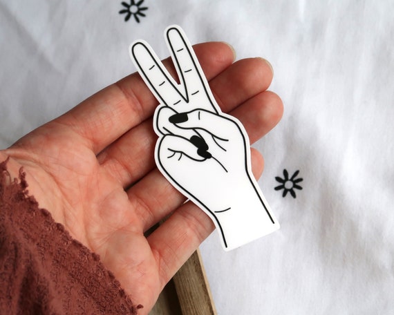 Peace Sign Vinyl Sticker ASL Peace Sign Sticker for - Etsy