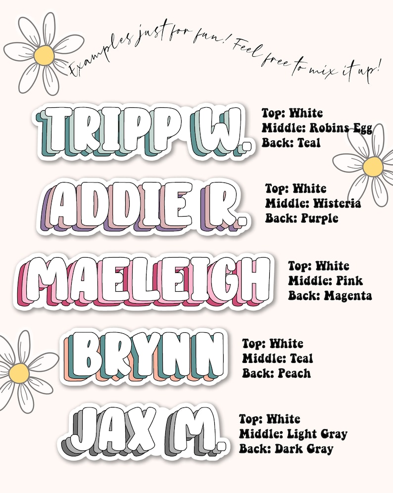Waterproof Name Decal Personalized Vinyl Sticker NAME - Etsy
