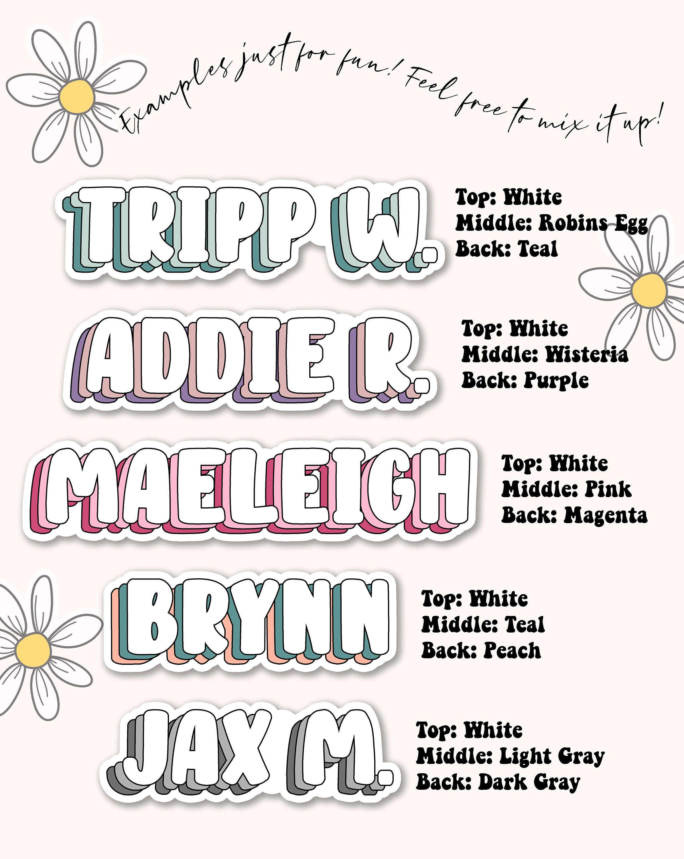 Waterproof Name Decal Personalized Vinyl Sticker NAME - Etsy