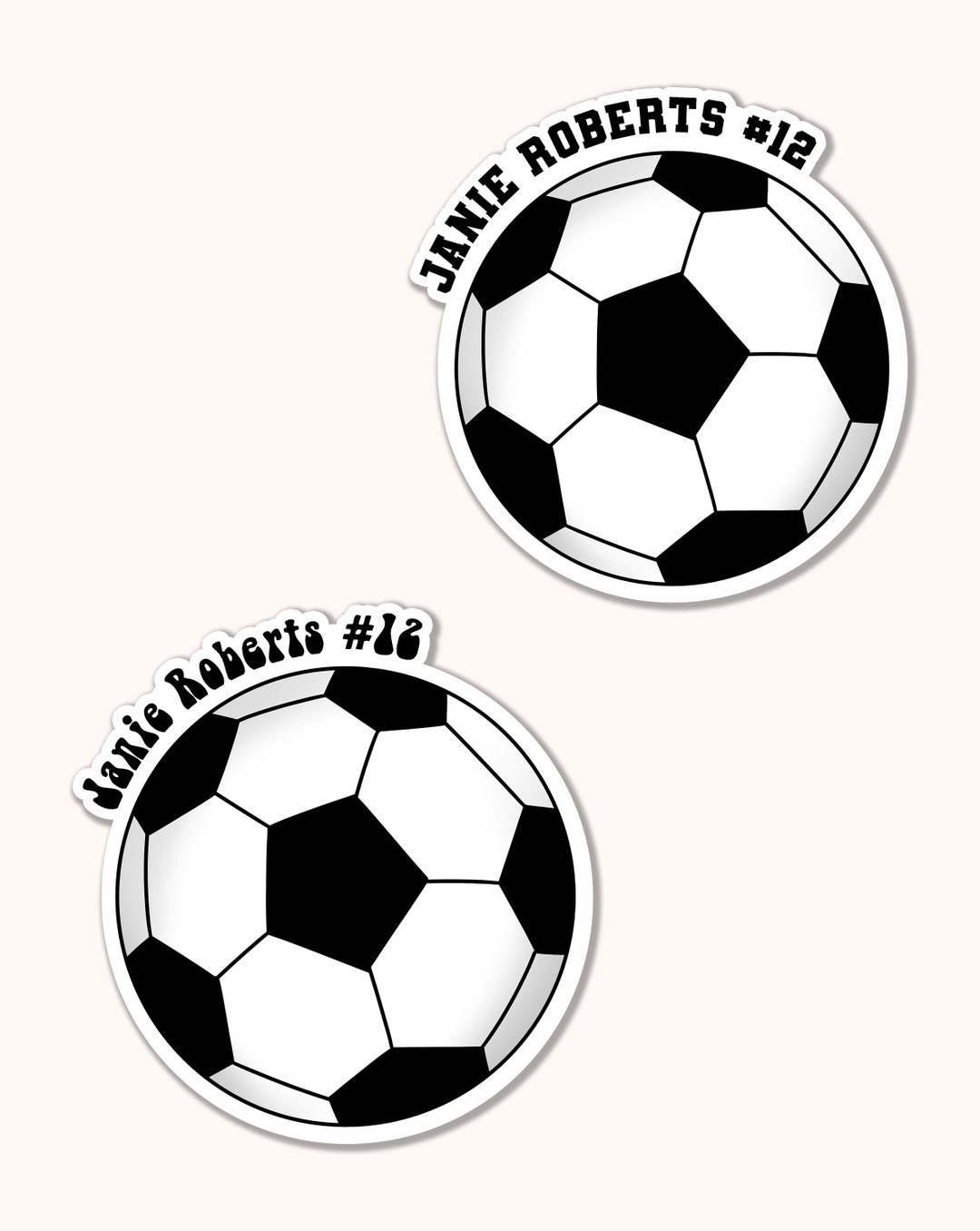 Personalized Soccer Ball Name Decal - Waterproof Team Sticker - Etsy