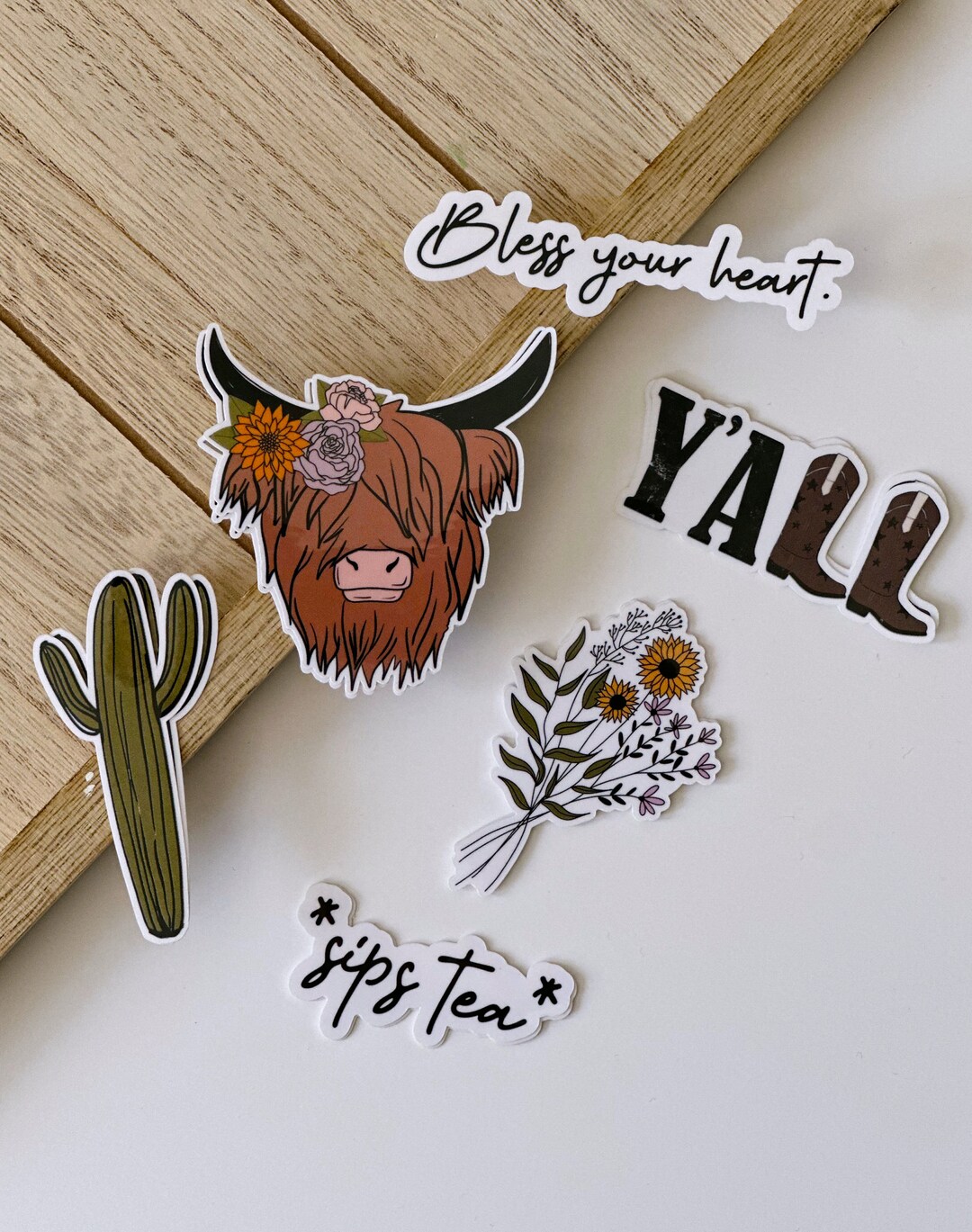 Boho Aesthetic Sticker Pack - Sticker Set of 6 - WATERPROOF STICKERS ...