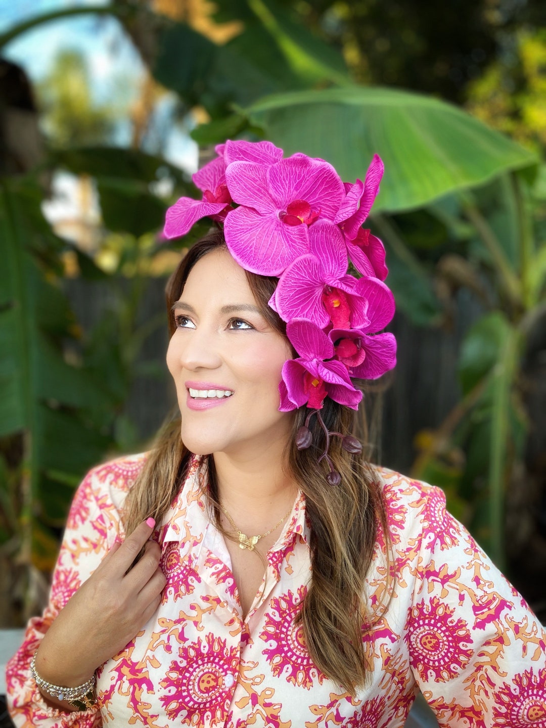 Orchid Hair, Hot Pink Fascinator, Floral Headpiece, Orchid Hat, Orchid ...