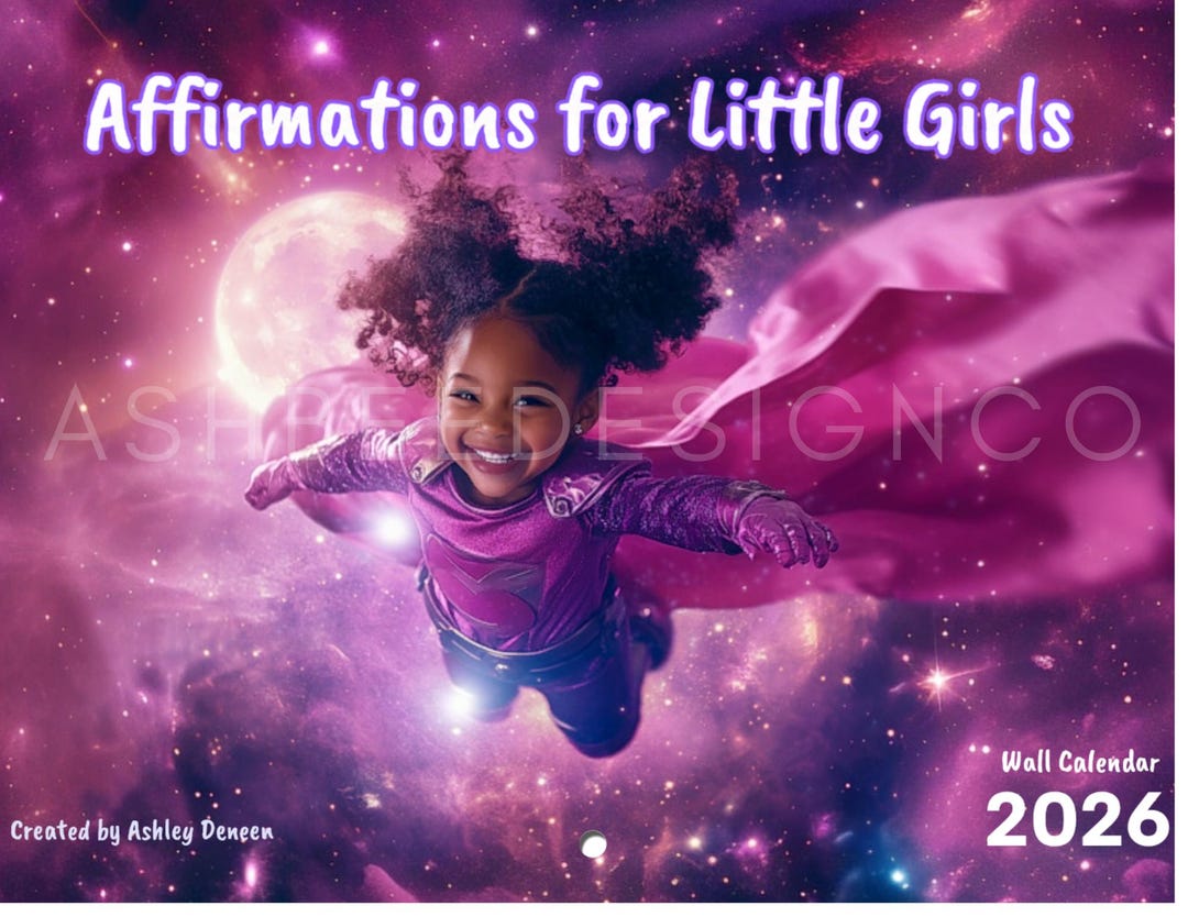 2026 Affirmation Calendar for Little Girls | Handmade Wall Calendar ...