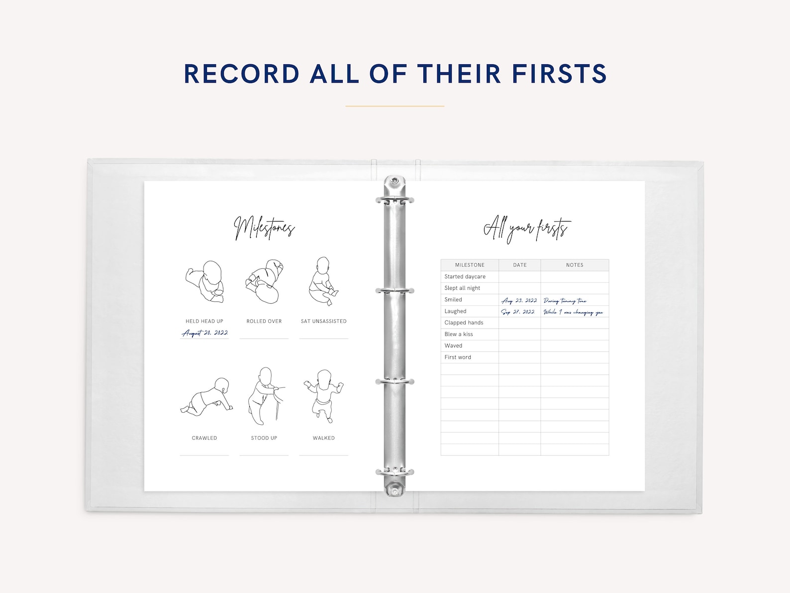Printable Baby Milestone Book. Birth to 5 Years. Fully Editable in ...