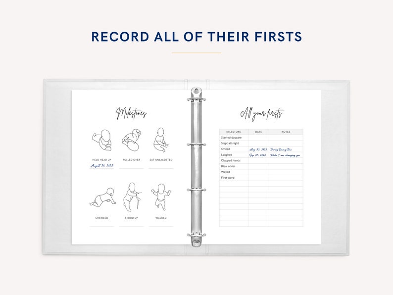 Printable Baby Milestone Book. Birth to 5 Years. Fully Editable in ...