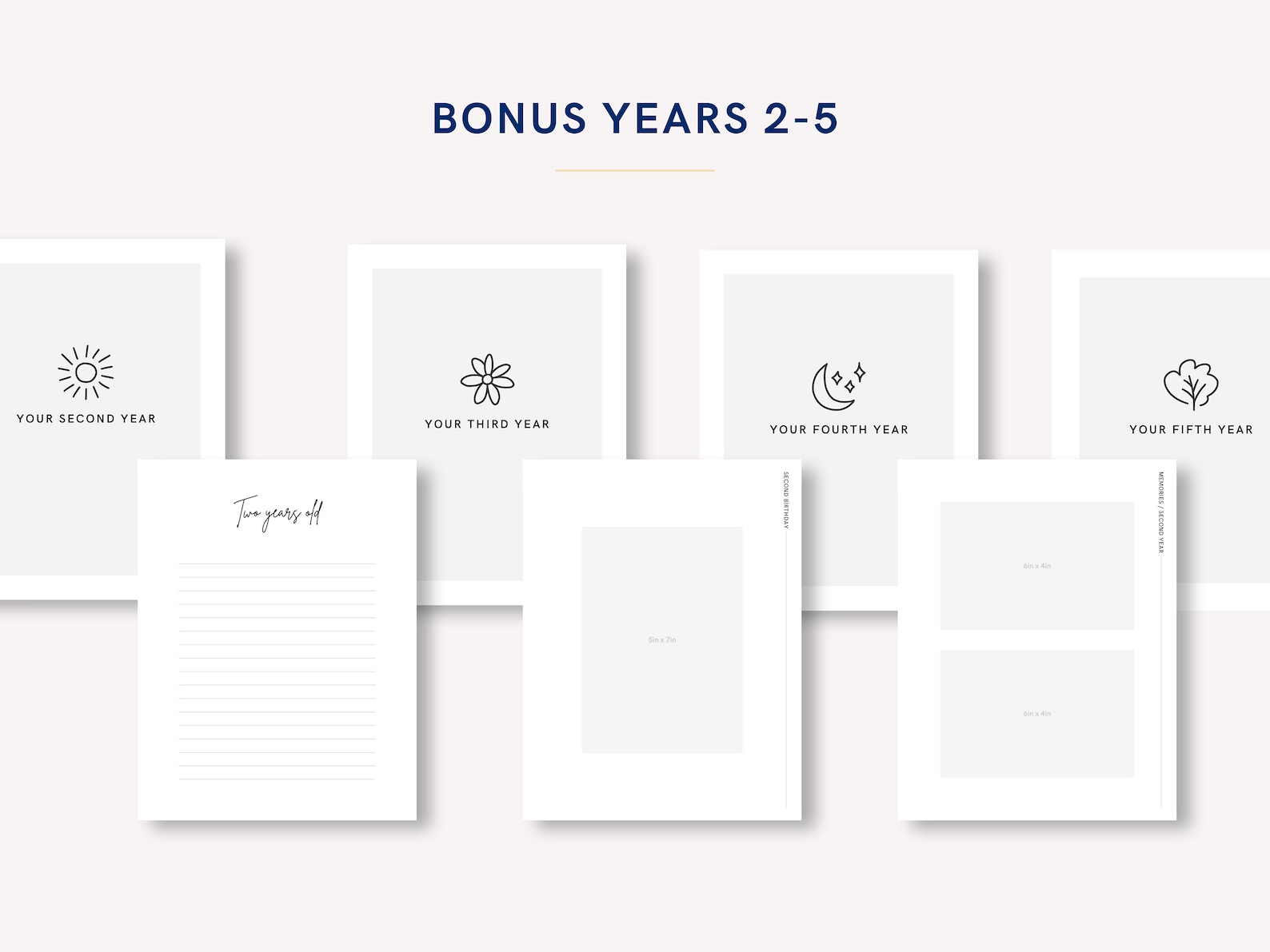 Printable Baby Milestone Book. Birth to 5 Years. Fully Editable in ...