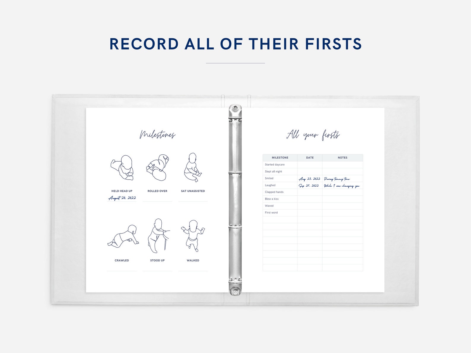 Printable Baby Milestone Book: Vintage Style, Editable in Canva (PDF ...