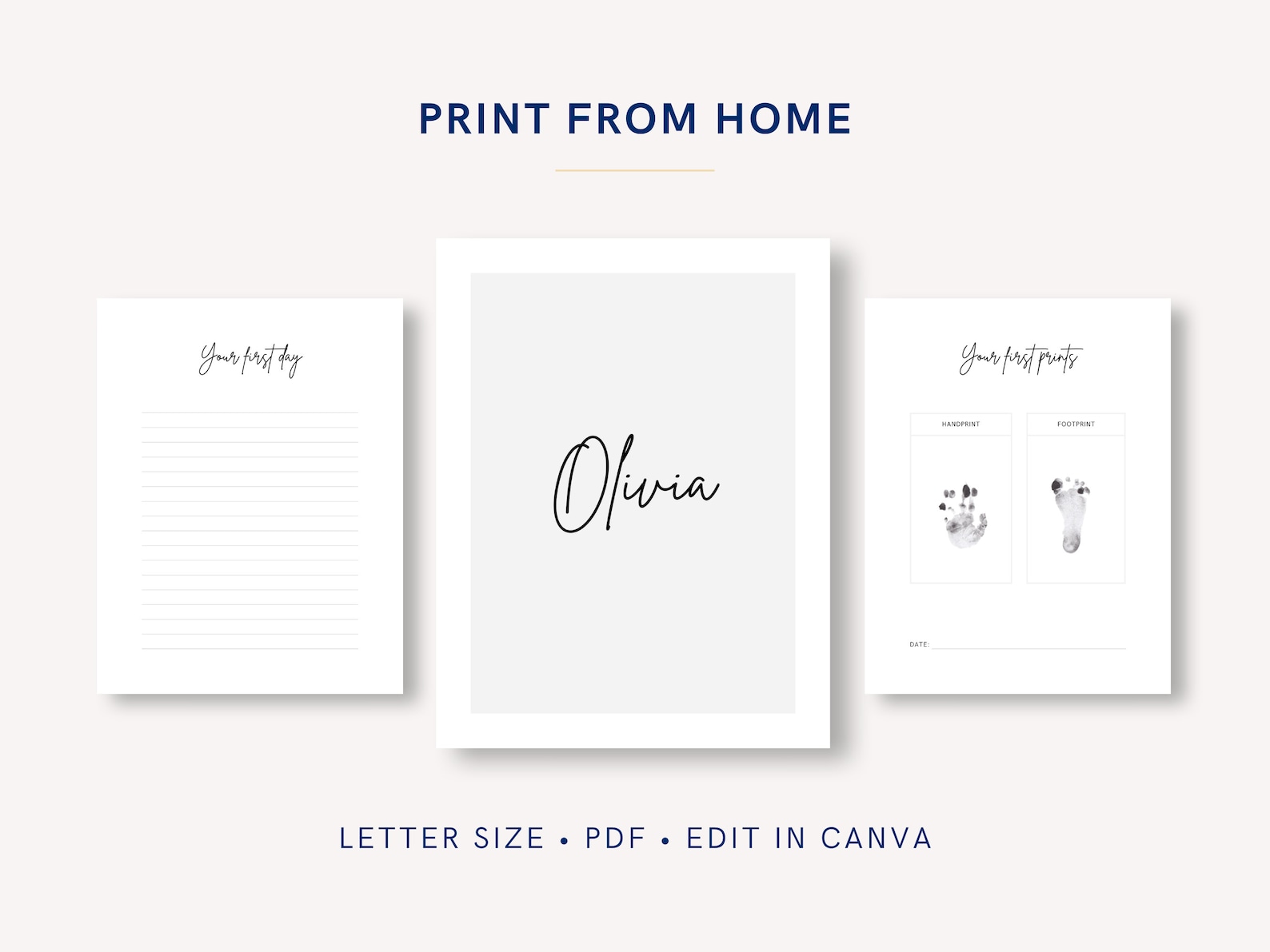 Printable Baby Milestone Book. Birth to 5 Years. Fully Editable in ...